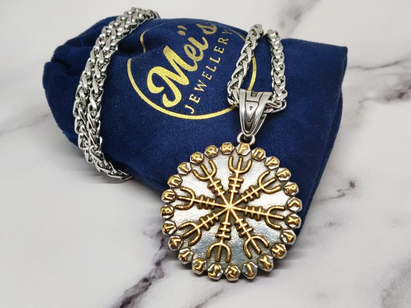 Mei's Viking Ketting | Helm Of Awe & Vegvisir | Stainless Steel ...